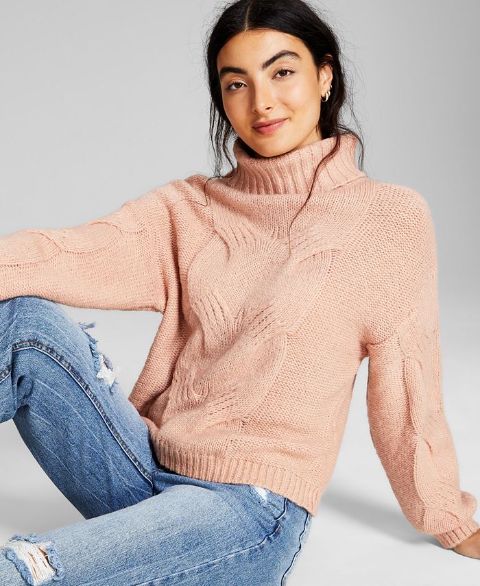 And Now This Women's Cable-Knit Turtleneck Sweater - Macy's