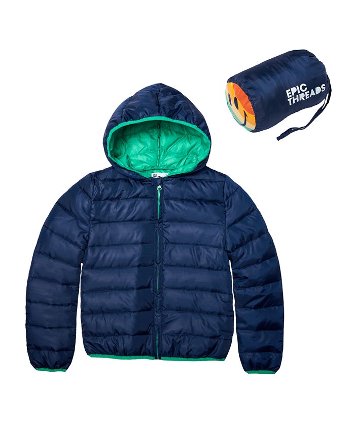 Epic Threads Big Boys Packable Jacket with Bag, Created for Macy's - Macy's