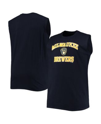 Men's Navy Milwaukee Brewers Big and Tall Jersey Muscle Tank Top - Macy's