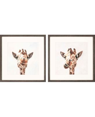 Paragon Picture Gallery Giraffe Gaze Wall Art Set, 2 Piece - Macy's