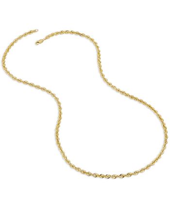 Macy's Glitter Rope Link 26" Chain Necklace in 14k Gold, Created for ...