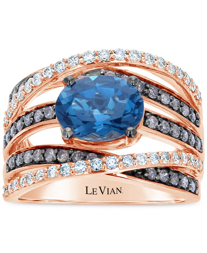Le Vian Chocolatier® Deep Sea Blue Topaz (2 ct. t.w.) & Diamond (3/4 ct ...