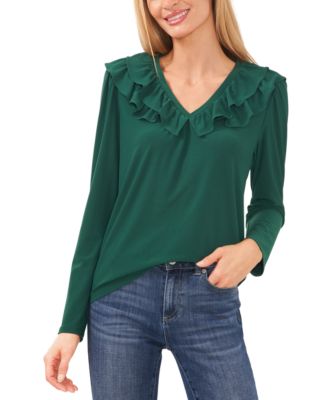 Women's Ruffled Long-Sleeve Top
