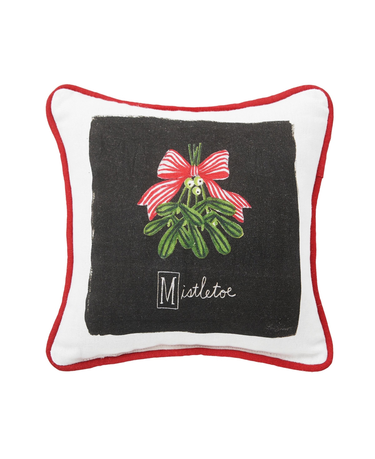 Click here for Mistletoe Alphabet Printed Throw Pillow - Black prices