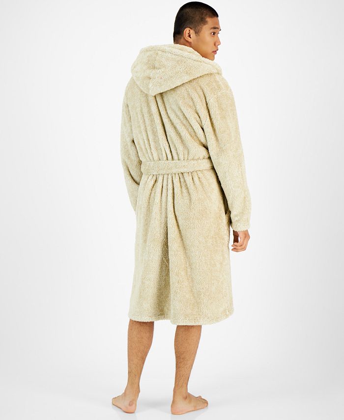 Sun + Stone Men's Smiley Embroidered Hooded Fleece Robe, Created for ...