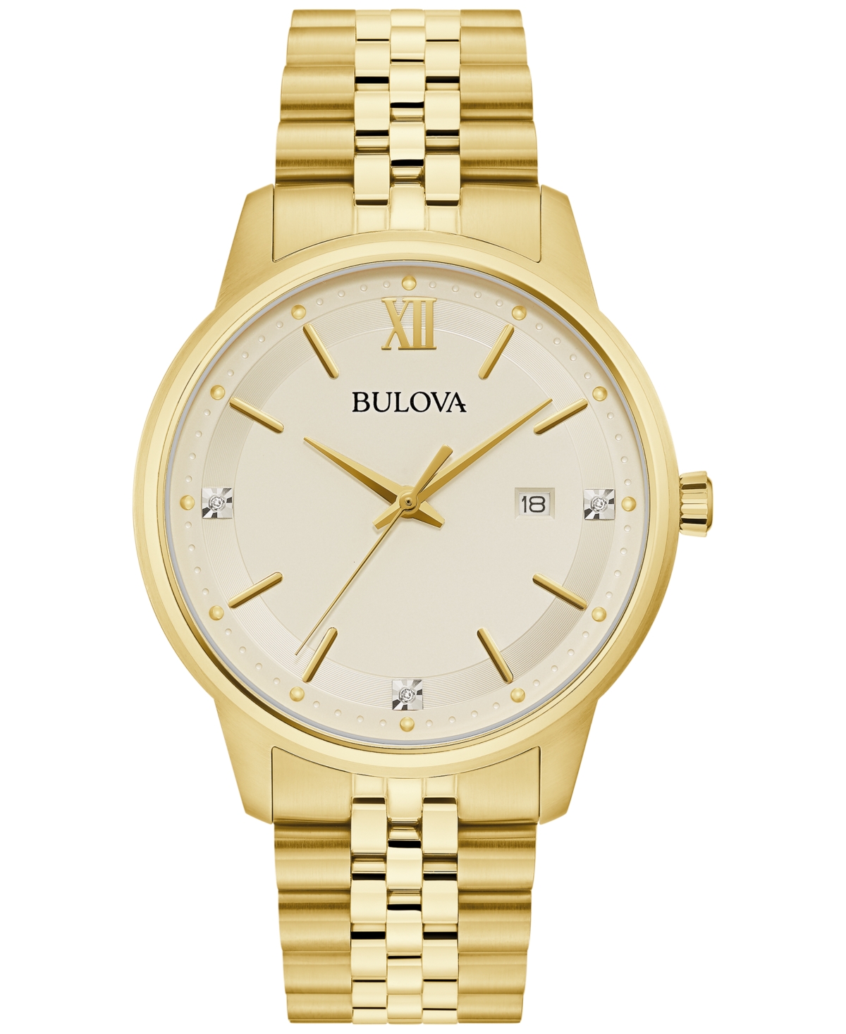 Click here for Bulova Mens Classic Diamond Accent Gold-Tone Stain... prices