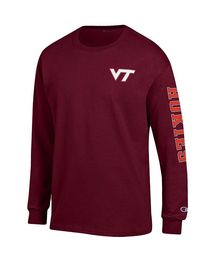 Champion Men's Maroon Virginia Tech Hokies Team Stack Long Sleeve T ...