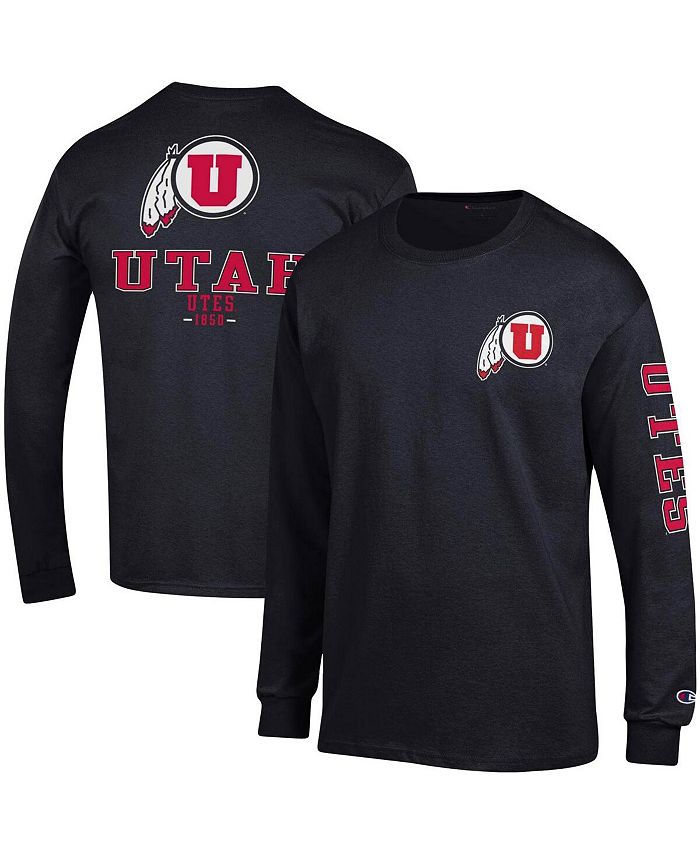 Champion Men's Black Utah Utes Team Stack Long Sleeve T-shirt - Macy's