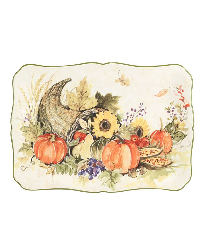 Certified International Harvest Morning Rectangular Platter - Macy's