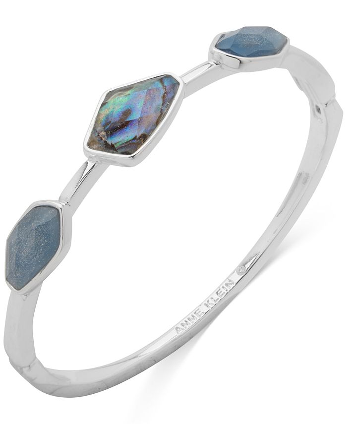 Anne Klein Silver-Tone Crystal Bangle Bracelet - Macy's