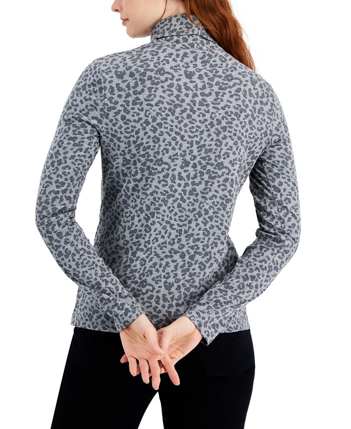 Style & Co Women's Leopard Turtleneck Sweater, Created for Macy's - Macy's