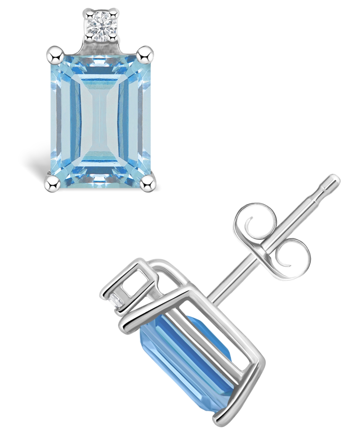 Click here for Aquamarine (1 ct. t.w.) and Diamond Accent Stud Ea... prices