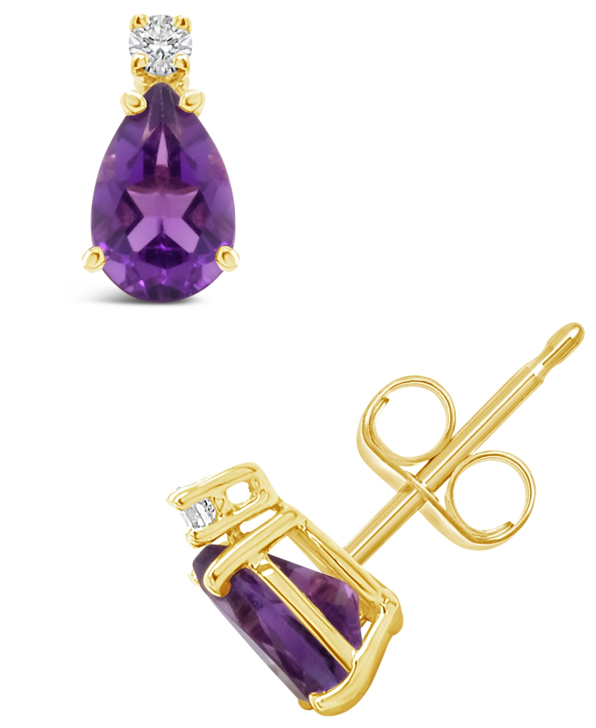 Click here for Amethyst (3/4 ct.t.w) and Diamond Accent Stud Earr... prices