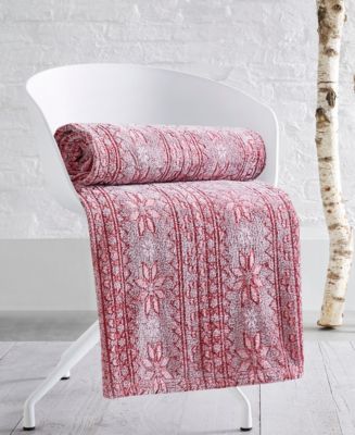 CLOSEOUT! Montauk Heather Snowflake Embossed Throw, 50" x 60" - Macy's