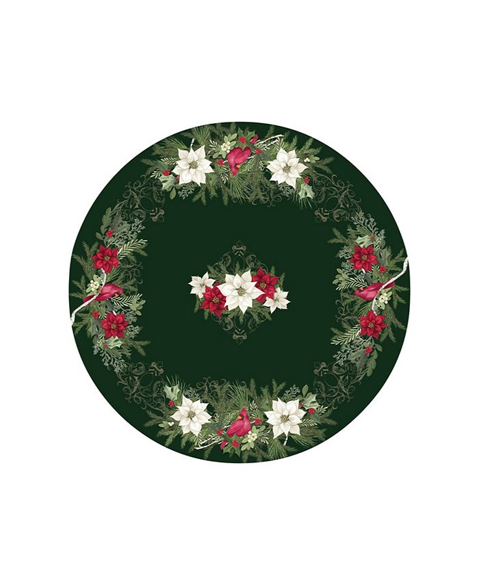 Laural Home Christmas Elegance 70" Round Tablecloth - Macy's