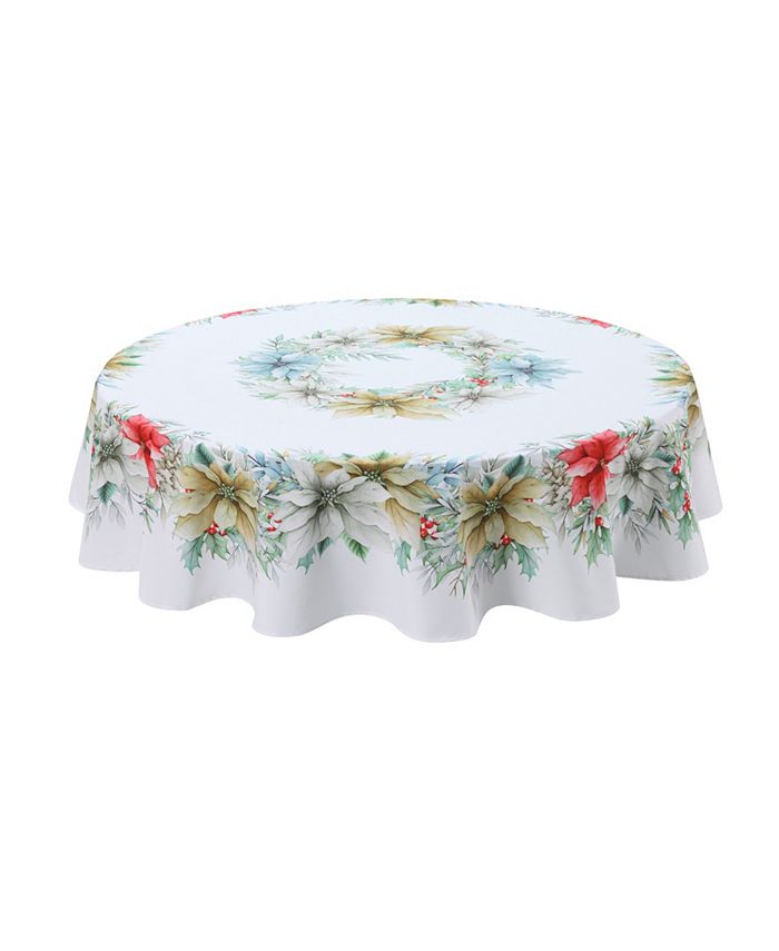 Laural Home Glad Tidings 70" Round Tablecloth - Macy's