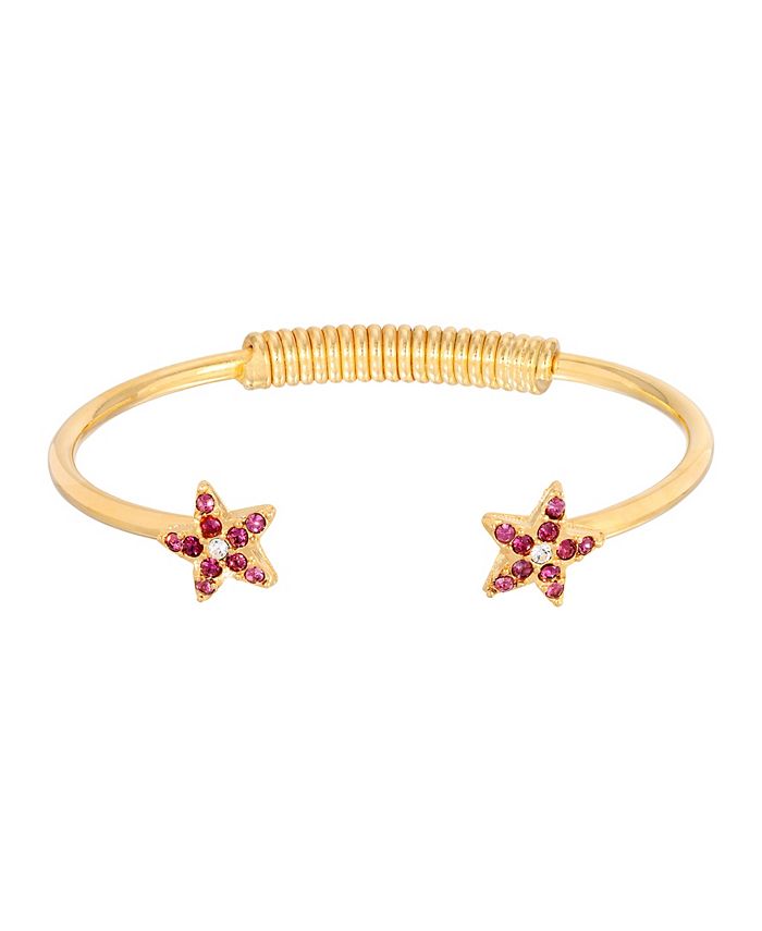 2028 Gold-Tone Crystal Amethyst Star Spring Bracelet - Macy's