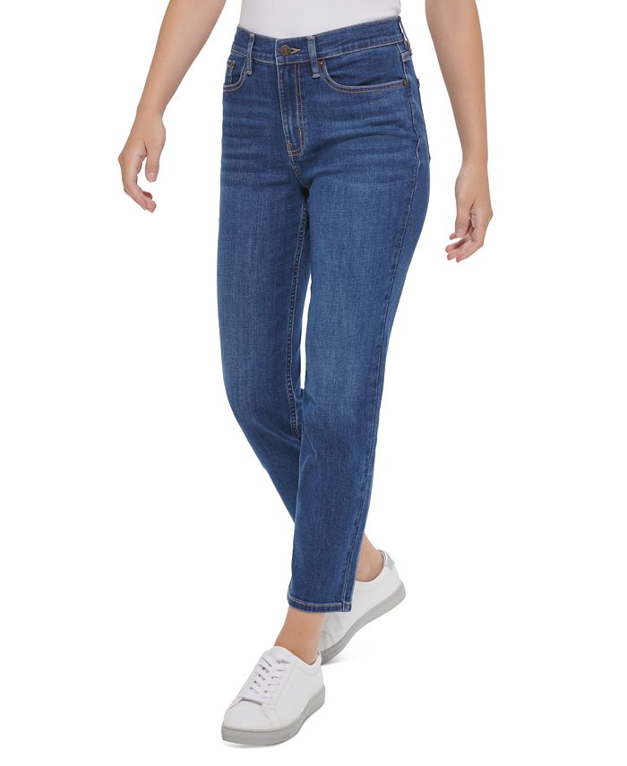 Calvin Klein Jeans Petite High-Rise Slim Straight-Leg Whisper-Soft ...