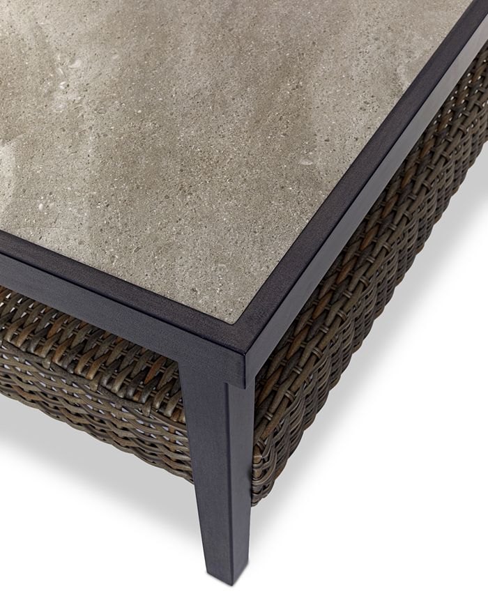 Agio CLOSEOUT! Belmont Outdoor 44"x25" Rectangle Tile Top Coffee Table ...
