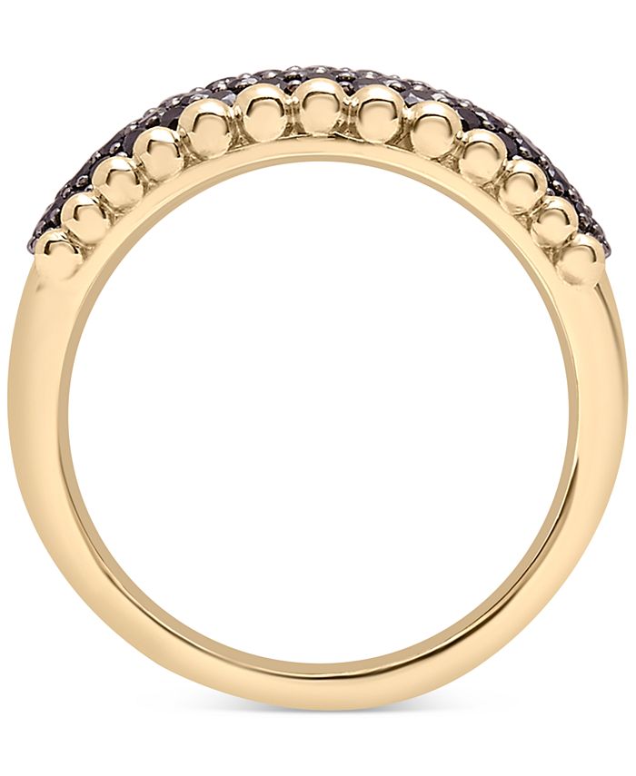 Wrapped in Love Black Diamond Bead Edge Ring (1 ct. t.w.) in 14k Gold ...