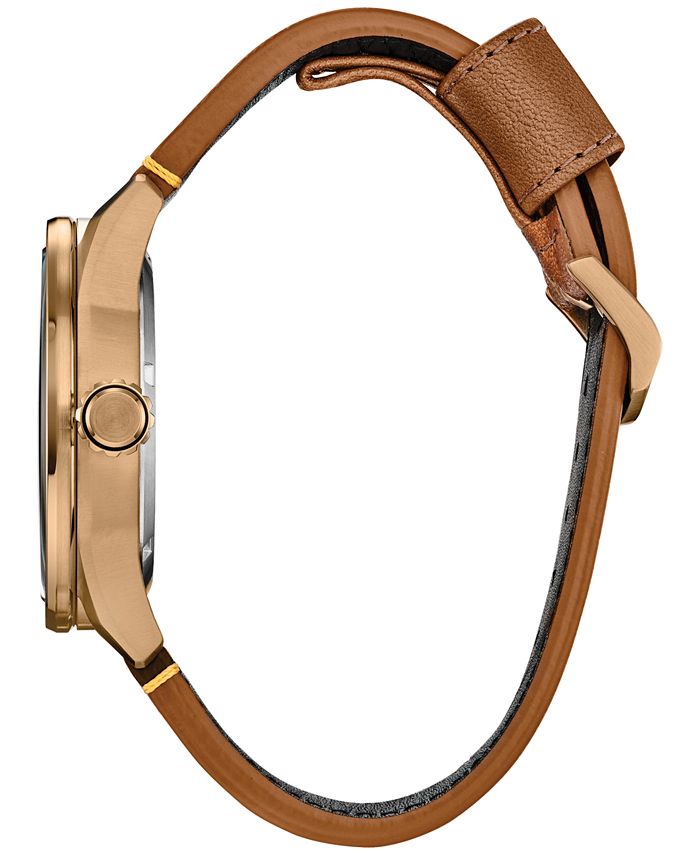 Citizen Eco-Drive Men's Avion Weekender Brown Leather Strap Watch 45mm ...