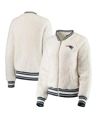 Women's New Era Cream New England Patriots Athletic Sherpa Full-Zip ...
