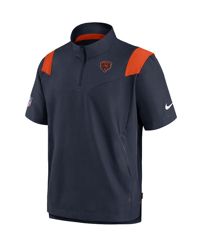 Nike Men's Navy Chicago Bears Sideline Coaches Short Sleeve Quarter-Zip Jacket - Macy's