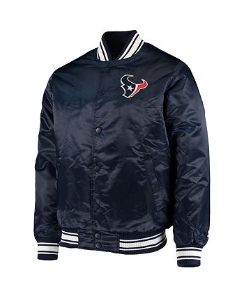 Starter Men's Navy Houston Texans Locker Room Satin Varsity Full-Snap ...
