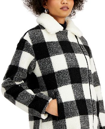 Sebby Juniors' Reversible Plaid Fleece Teddy Coat, Created for Macy's ...