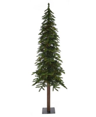 Perfect Holiday Natural Alpine Tree with Square Metal Base, 6" - Macy's