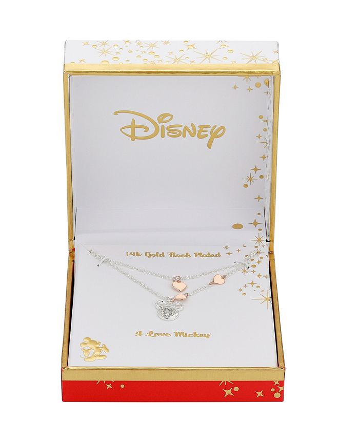 Disney Crystal Pendant Necklace (0.01 ct. t.w.) in 14K Gold Flash ...