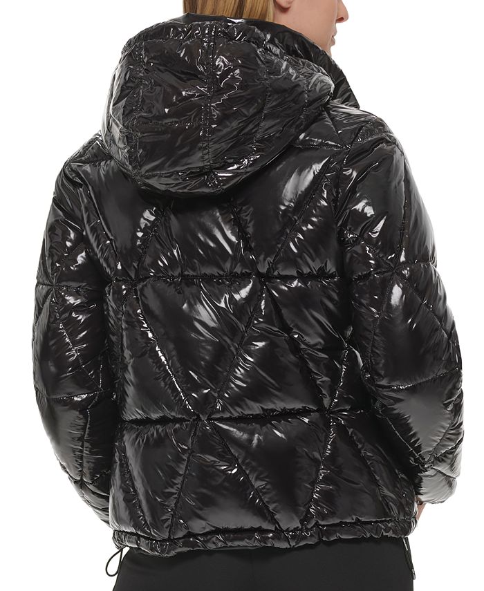 KARL LAGERFELD PARIS Women's Hooded Down Puffer Coat - Macy's