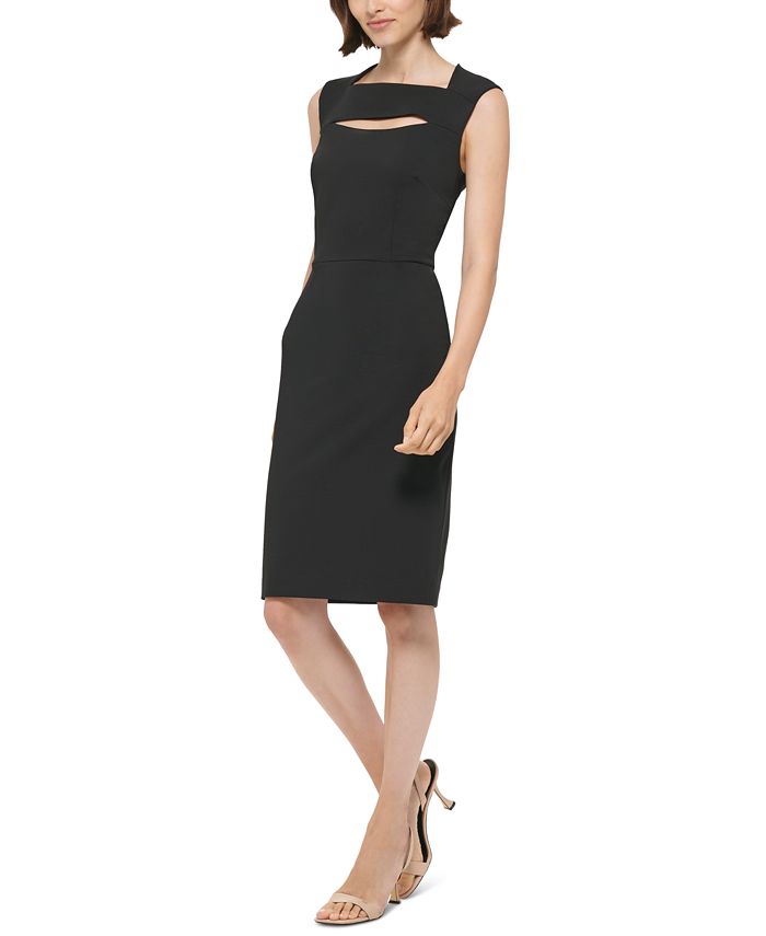 Calvin Klein Keyhole-Cutout Sheath Dress - Macy's