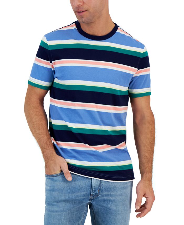 Club Room Mens Eric Short Sleeve Striped T Shirt Created For Macys