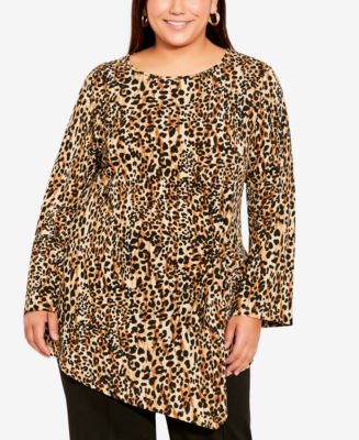 Avenue Plus Size Erin Twist Print Top - Macy's