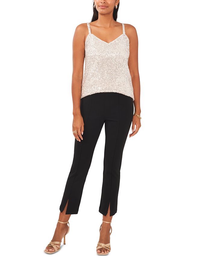 MSK Women's Sequined V-Neck Scoop-Back Camisole Top - Macy's