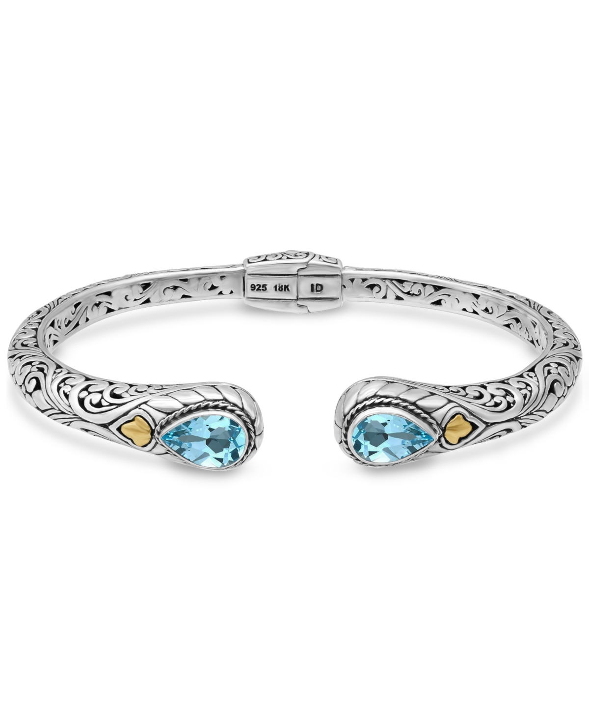 Click here for Devata Blue Topaz & Bali Cuff Bracelet in Sterling... prices