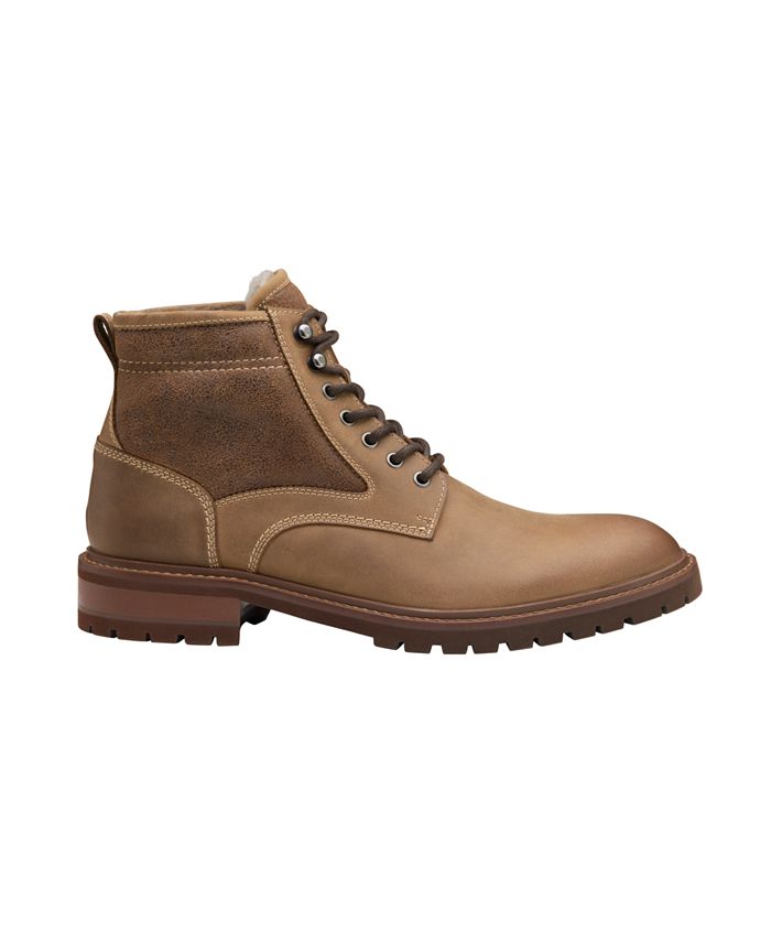 Johnston & Murphy Men's Barrett Plain Toe Shearling Boots - Macy's