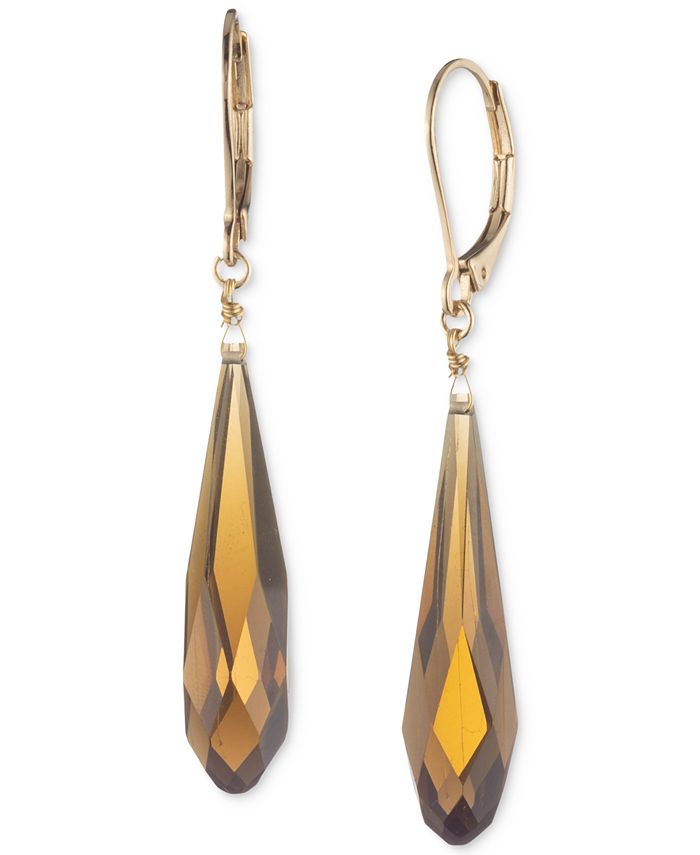 Lauren Ralph Lauren Gold-Tone Briolette Stone Drop Earrings - Macy's