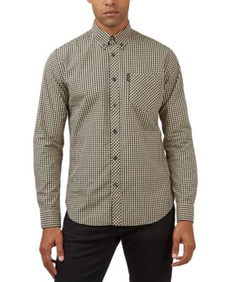 Ben Sherman Men's Signature Gingham Long-Sleeve Button-Down Shirt - Macy's