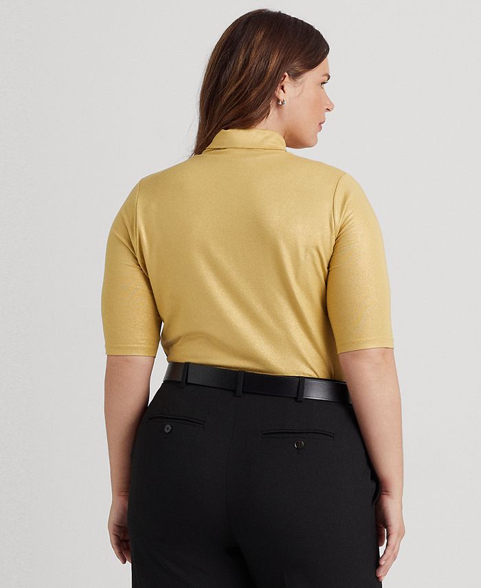 Lauren Ralph Lauren Plus Size Elbow Sleeve Turtleneck Top & Reviews - Tops - Plus Sizes - Macy's