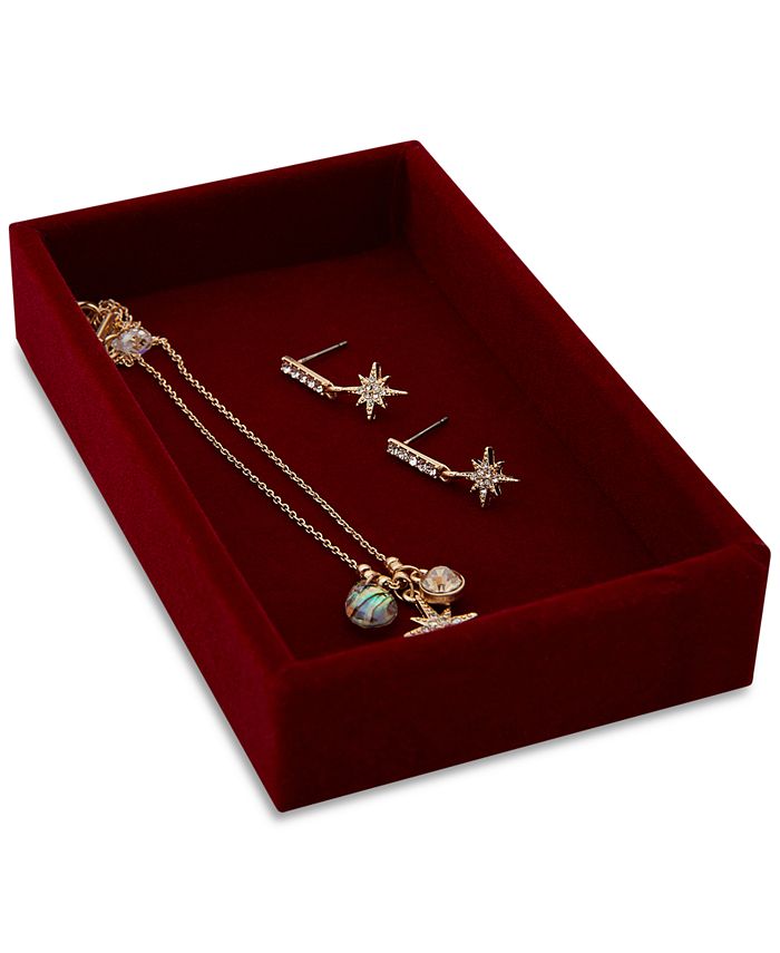 lonna & lilly Gold-Tone Mixed Stone Starburst Multi-Charm Pendant ...