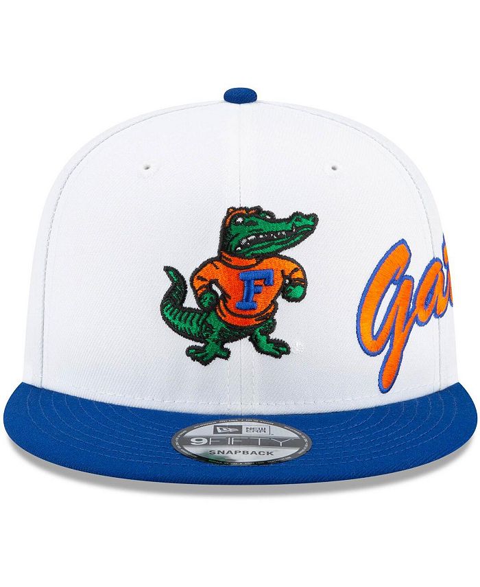 New Era Men's White and Royal Florida Gators Two-Tone Side Script ...