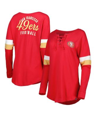 Women's New Era Scarlet San Francisco 49ers Athletic Varsity Lace-Up ...