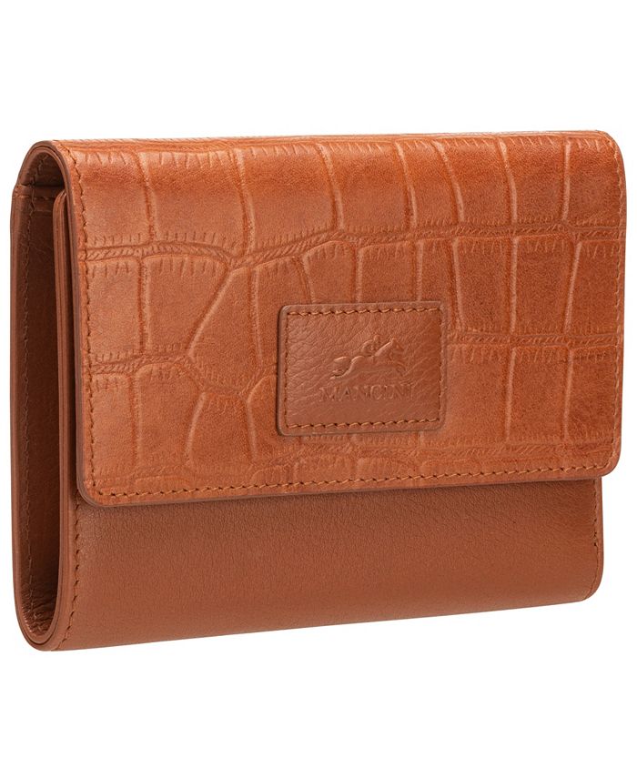 Mancini Women's Croco Collection RFID Secure Mini Clutch Wallet - Macy's