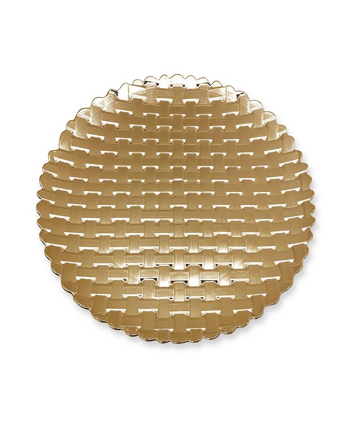 American Atelier Weave Plates 13" Electroplated Set, 4 Pieces - Macy's
