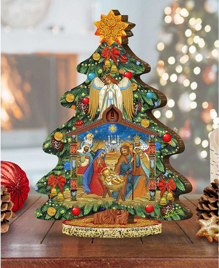 Designocracy Story of Nativity Holiday Decorated Tree - Macy's