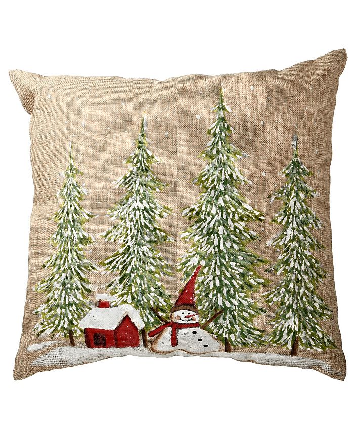National Tree Company 18" Alpine Collection Evergreen Trees Pillow - Macy's
