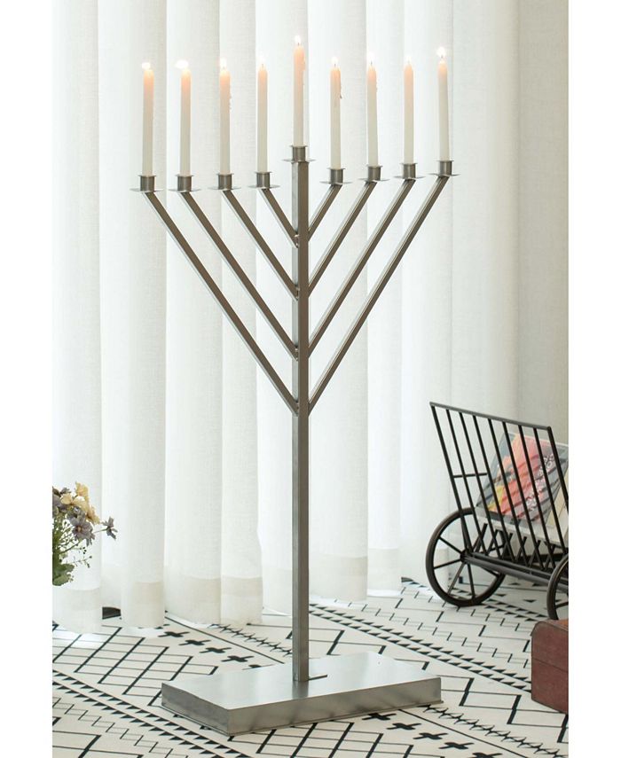 Vintiquewise Coated Hanukkah Menorah for Synagogue, Large - Macy's