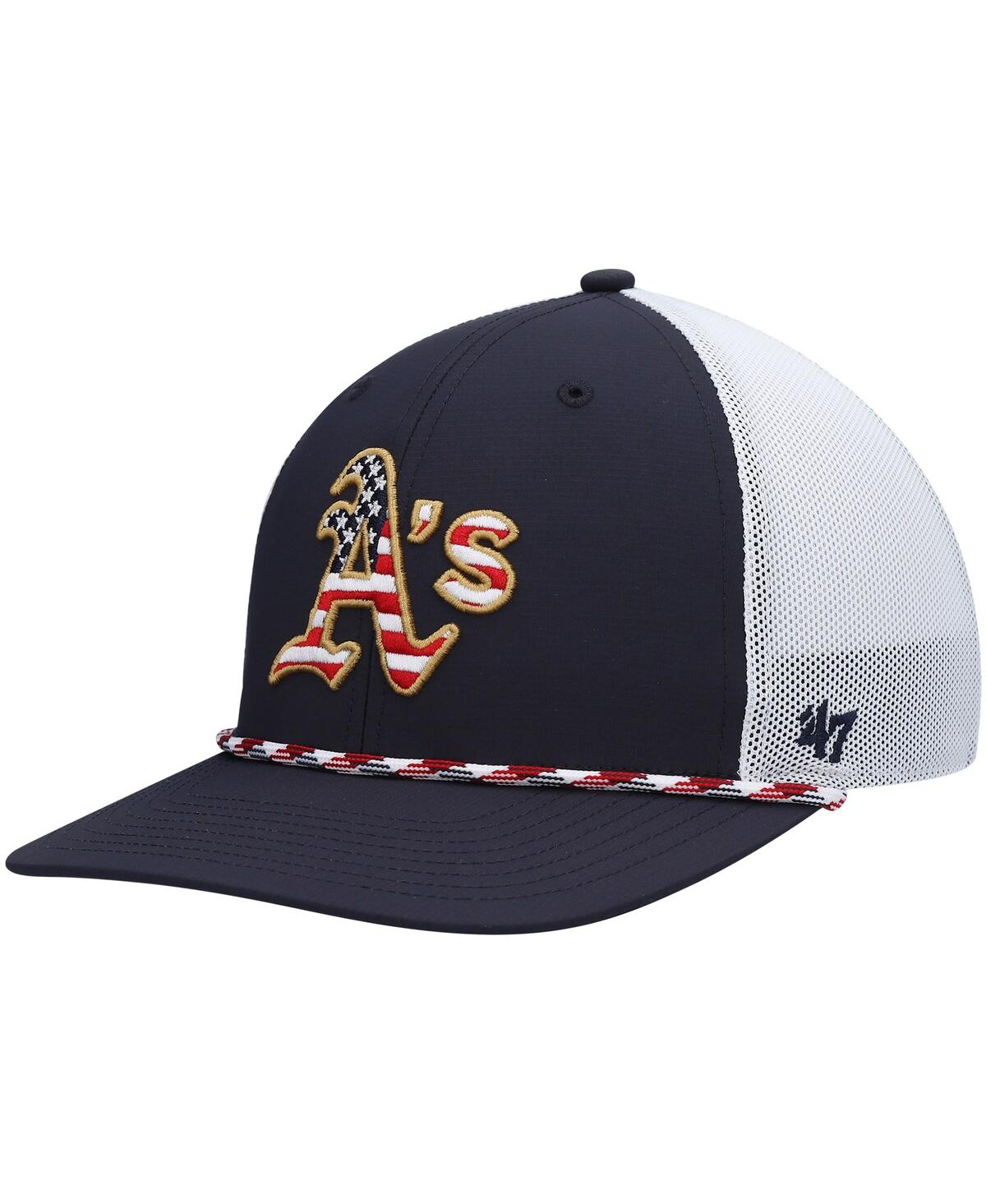 Click here for Mens 47 Navy  White Oakland Athletics Flag Fill Tr... prices